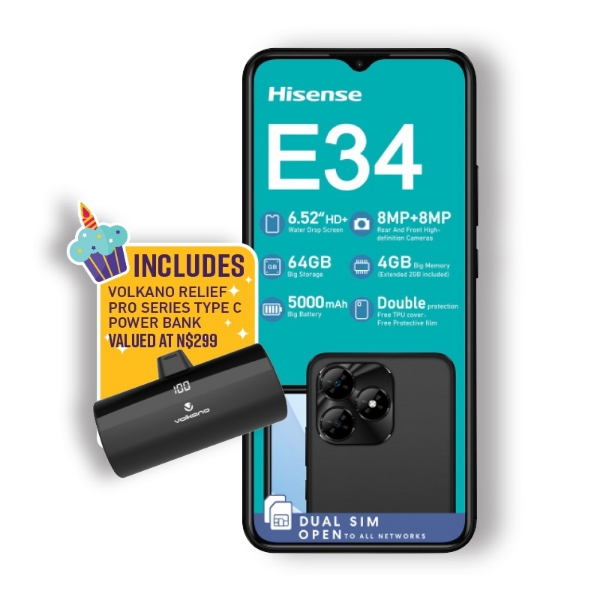 Hisense Cellphone E34 64GB With TPU Cover | Furnmart Namibia